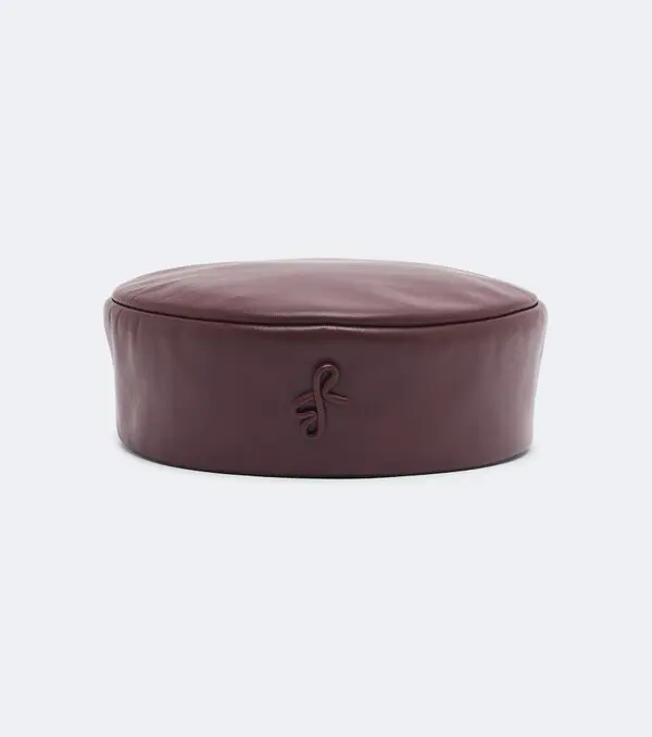 Ruslan Baginskiy Logo Leather Hat - Brown
