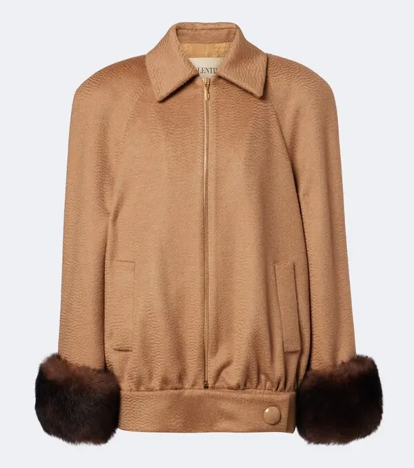 Valentino Garavani Camel Blouson Jacket