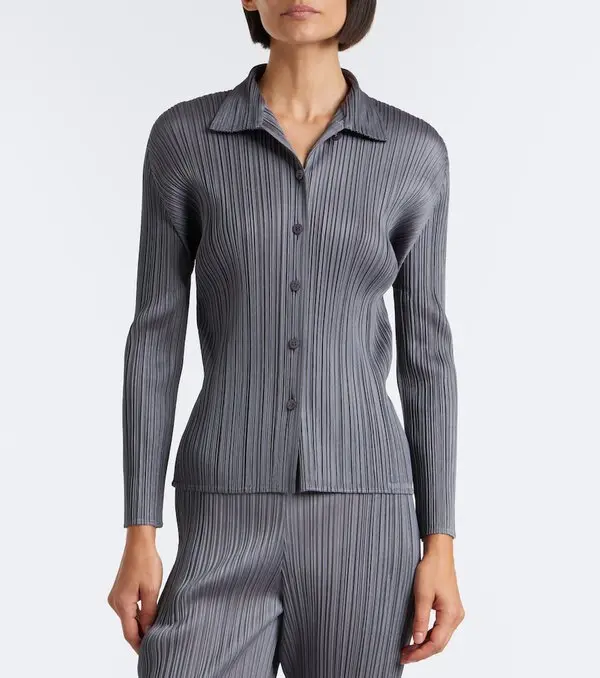 Issey Miyake Basics Pleated Shirt - Grey
