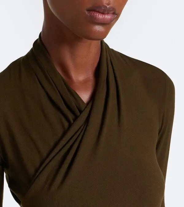 Vince Jersey Wrap Top In Cypress