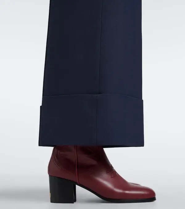 Valentino Garavani Vlogo Embroidered Leather Cowboy Boots
