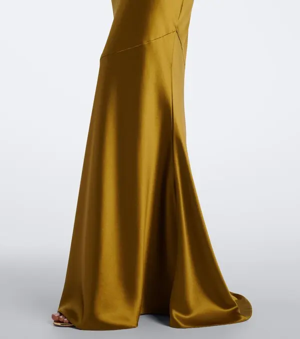 Retrofete Lukka Draped Open-back Satin Gown