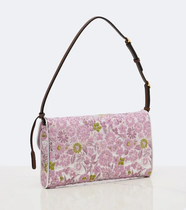 Valentino Garavani Devain Small Floral Jacquard Shoulder Bag