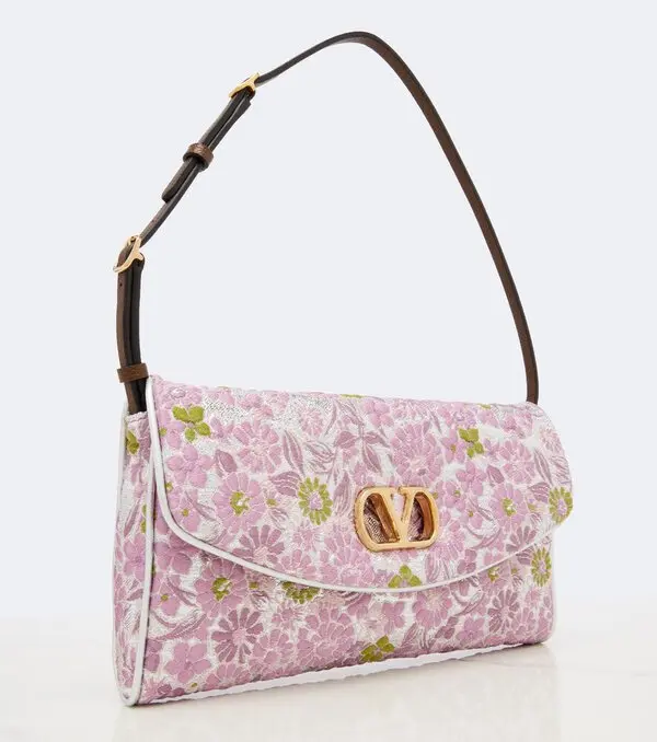 Valentino Garavani Devain Small Floral Jacquard Shoulder Bag