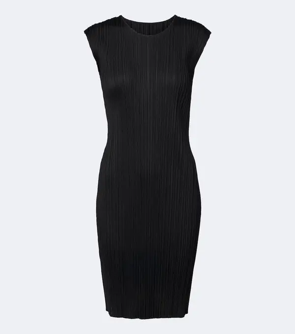 Issey Miyake Basics Pleated Minidress - Black