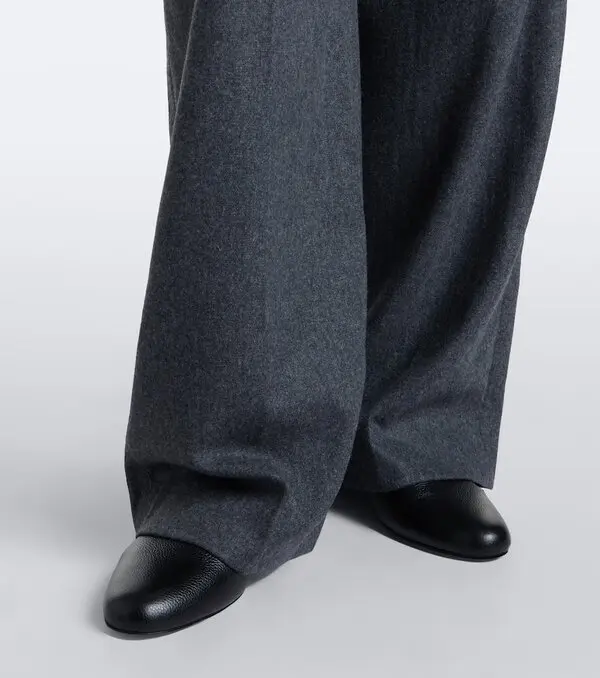 Vince Camille Wool-blend Flannel Wide-leg Pants