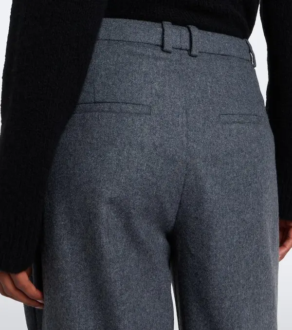 Vince Camille Wool-blend Flannel Wide-leg Pants