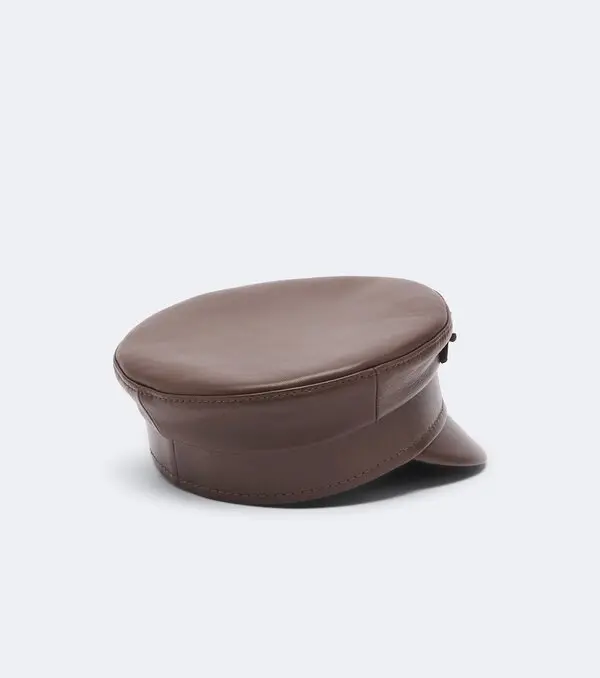 Ruslan Baginskiy Logo Leather Newsboy Cap