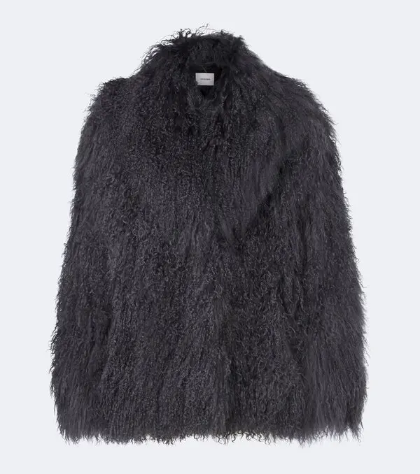 YVES SALOMON Oversized Shearling Jacket - Grey