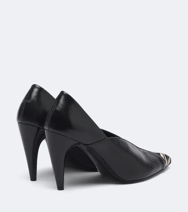 Isabel Marant Étoile Luza Calf Hair-trimmed Snake-effect Leather Pumps