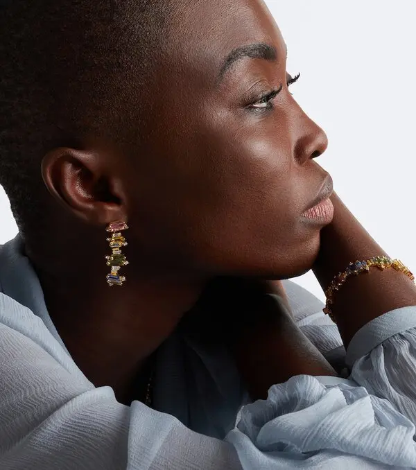 SUZANNE KALAN 18kt Drop Earrings With Sapphires And Diamonds