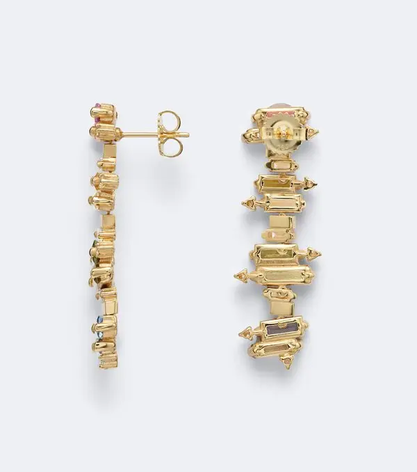 SUZANNE KALAN 18kt Drop Earrings With Sapphires And Diamonds