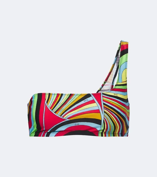 Emilio Pucci Iride One-shoulder Bikini Top - Multicoloured