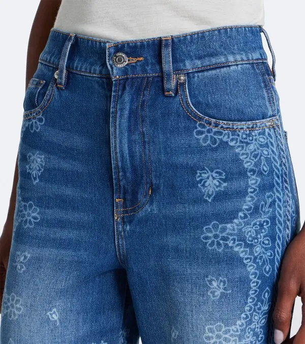 Veronica Beard Taylor Printed Wide-leg Jean