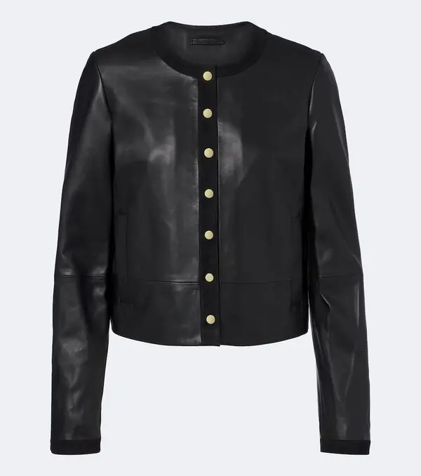Vince Suede-trimmed Leather Jacket
