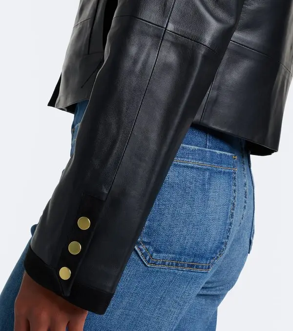 Vince Suede-trimmed Leather Jacket