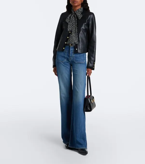 Vince Suede-trimmed Leather Jacket