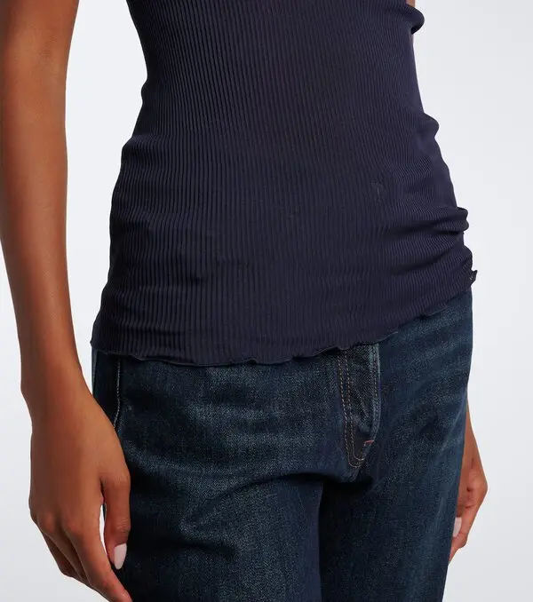 Prada Ribbed-knit Silk Tank Top