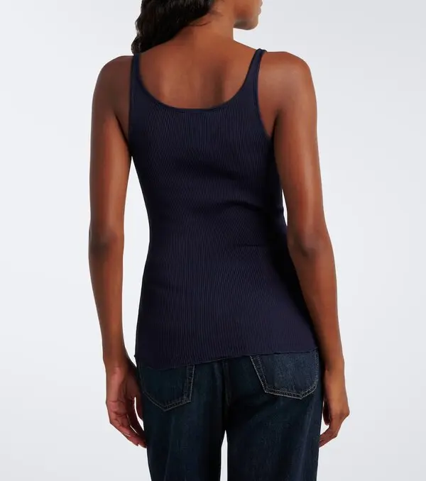 Prada Ribbed-knit Silk Tank Top