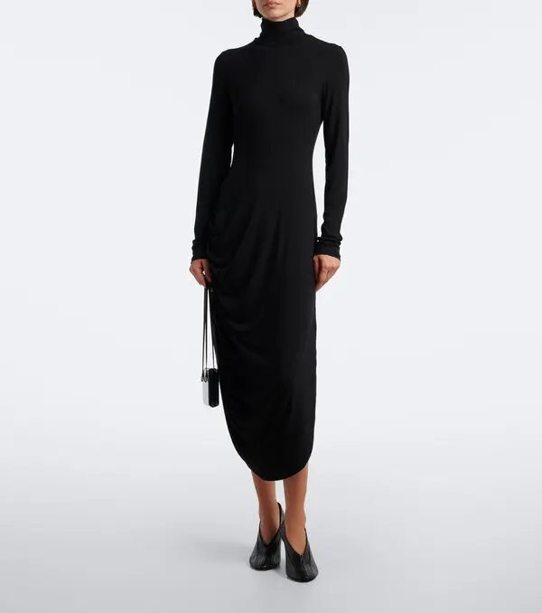 Proenza Schouler Imogen Draped Gathered Jersey Midi Dress