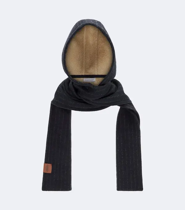 Ruslan Baginskiy Striped Wool-blend Hood - Blue