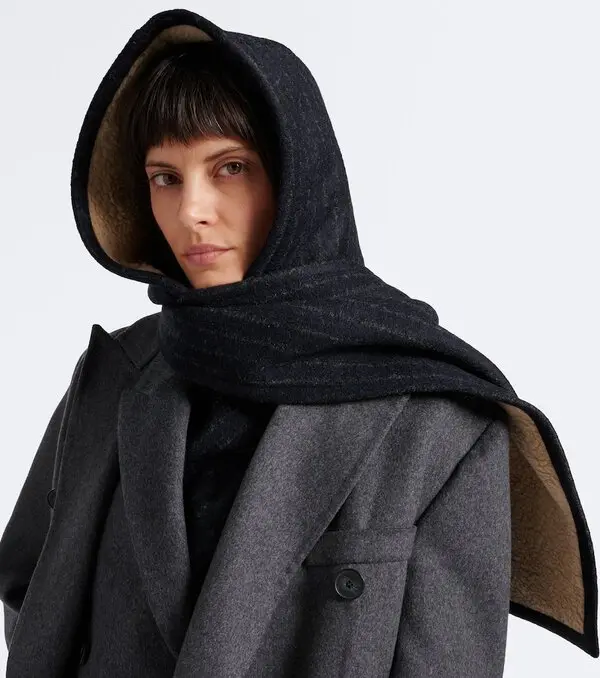 Ruslan Baginskiy Striped Wool-blend Hood