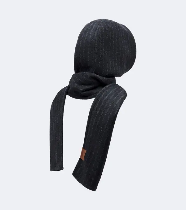 Ruslan Baginskiy Striped Wool-blend Hood