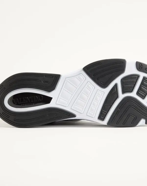 Valentino Garavani Demivee Trainer In Mesh Fabric With Suede Inserts