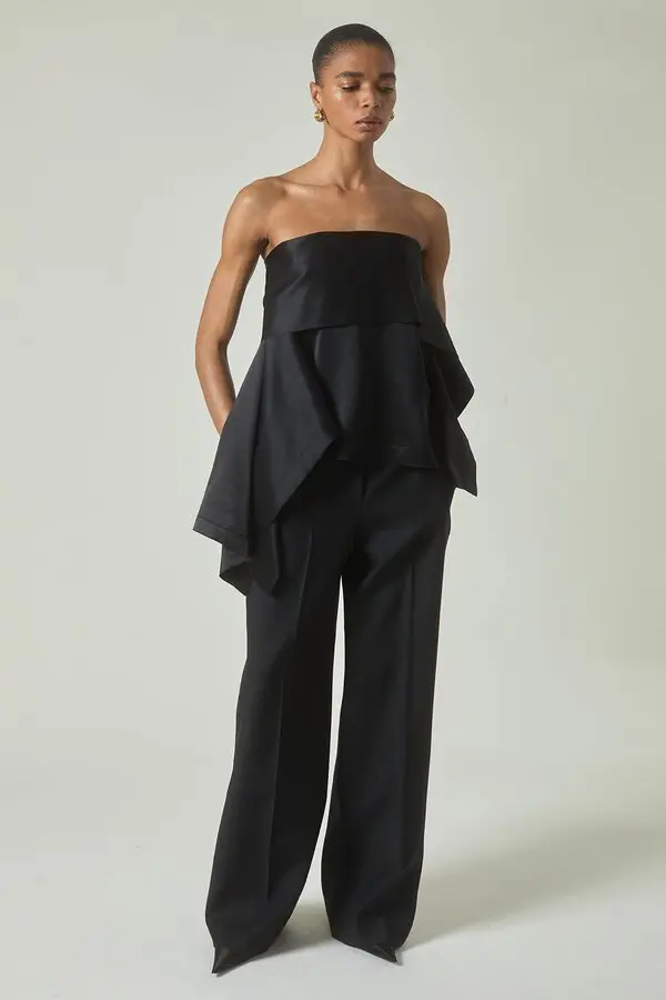 HEIRLOME Rosario Top In Satin - Black