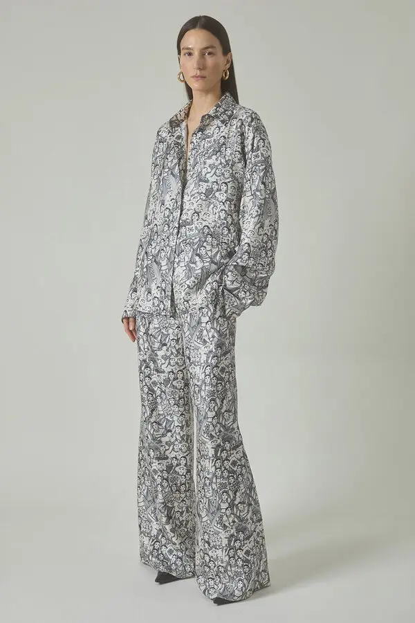 HEIRLOME Angelica Morales Trouser - Ivory/black