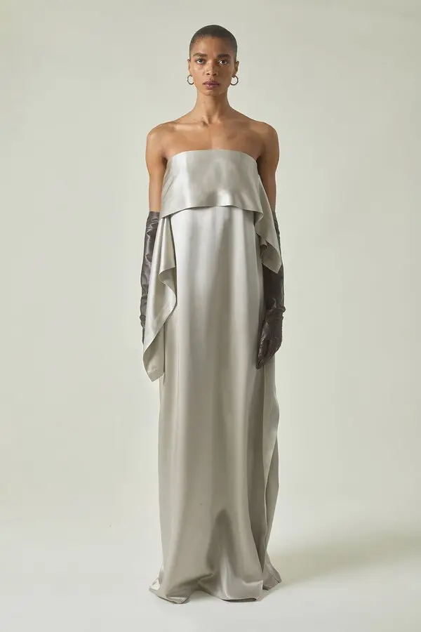 HEIRLOME Luz Dress In Satin - Silver