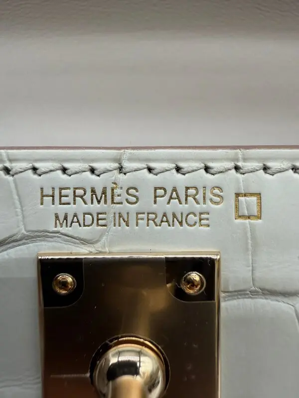 Hermès Mini Kelly Beton Matte Croc Permabrass Hardware