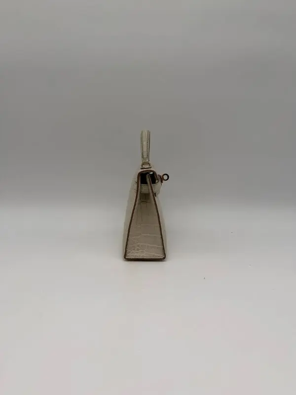 Hermès Mini Kelly Beton Matte Croc Permabrass Hardware
