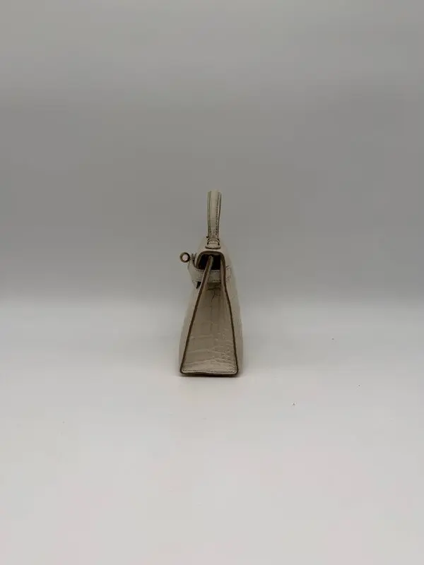 Hermès Mini Kelly Beton Matte Croc Permabrass Hardware