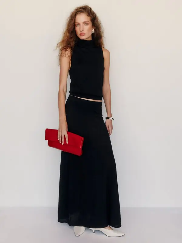 REFORMATION Danielle Regenerative Merino Skirt - Black