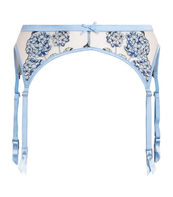 FLEUR DU MAL Silk-blend Hydrangea Garter - Blue