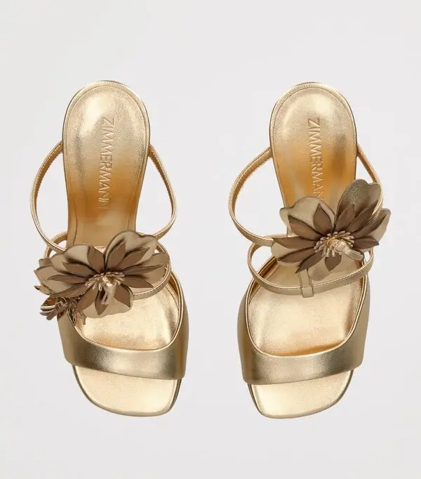 Zimmermann Metallic Leather Belara Wedge Sandals 85