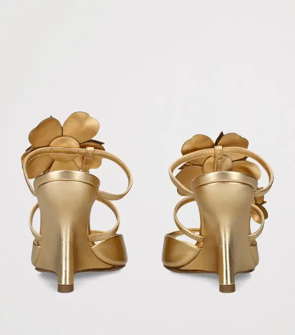 Zimmermann Metallic Leather Belara Wedge Sandals 85