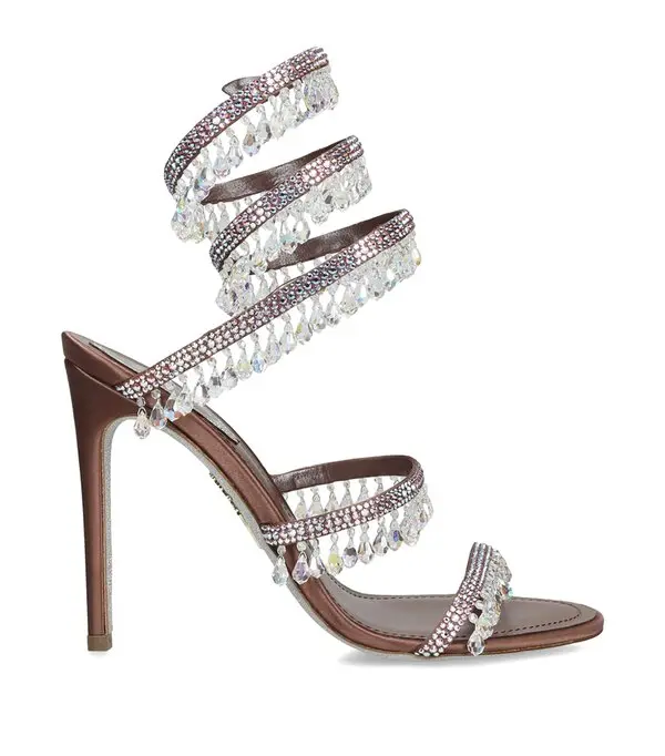 Rene Caovilla Embellished Chandelier Sandals 105 - Brown