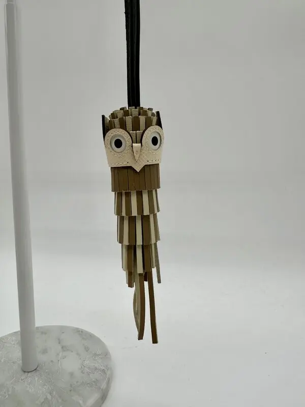 Hermès Chouette Owl Charm Marfa/ Craie/ Noir /nata /blanc Milo, Swift And Epsom - Multi