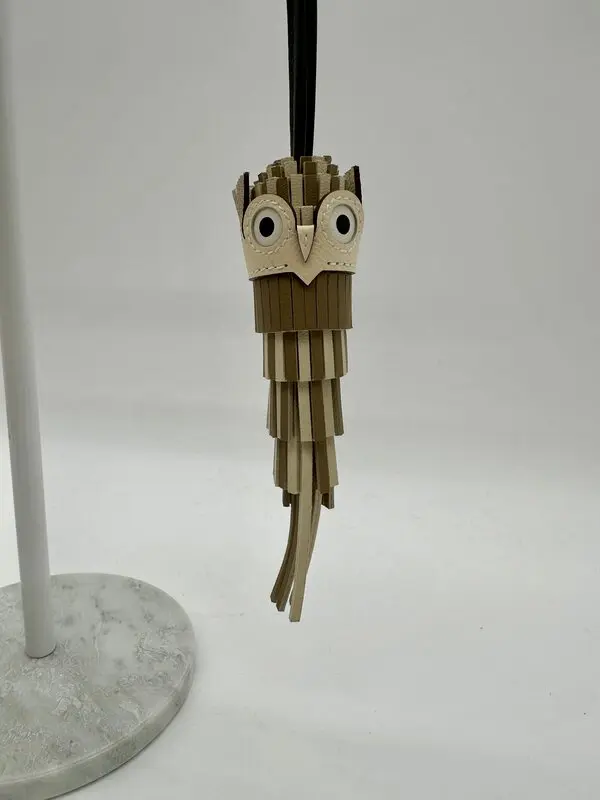Hermès Chouette Owl Charm Marfa/ Craie/ Noir /nata /blanc Milo, Swift And Epsom - Multi