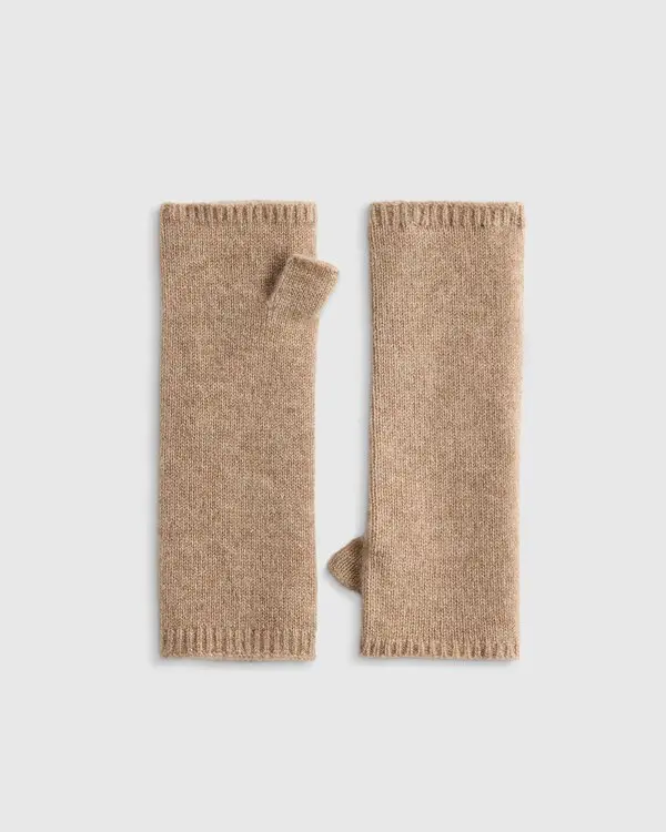 Quince Mongolian Cashmere Fingerless Glove - Oatmeal