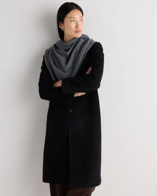 Quince 100% Merino Wool Large Triangle Scarf - Charcoal