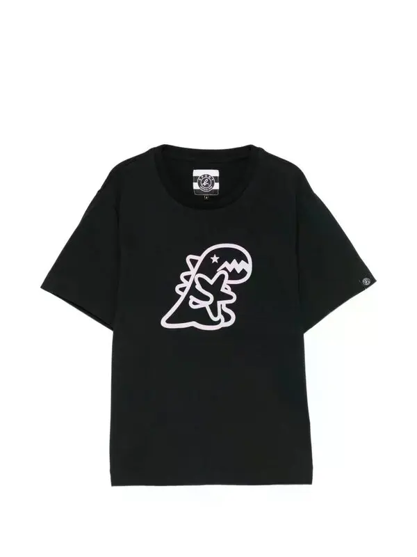 AGNES B. Hugging Star Dino Graphic T-shirt - Black