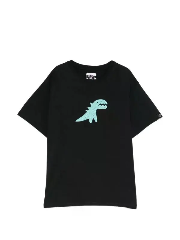 AGNES B. Embroidered Dinosaur T-shirt - Black