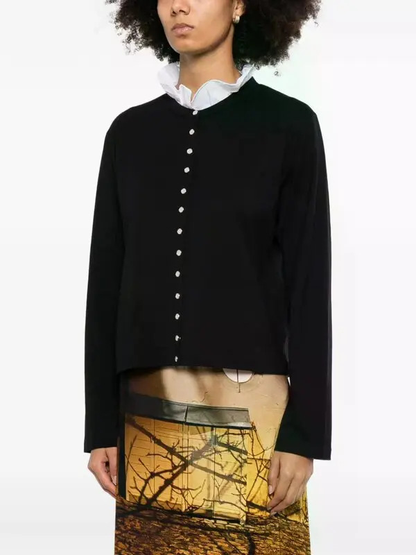 AGNES B. Frilled Collar Cardigan