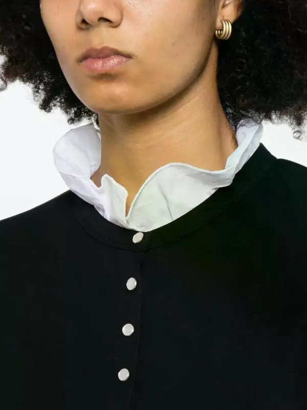 AGNES B. Frilled Collar Cardigan