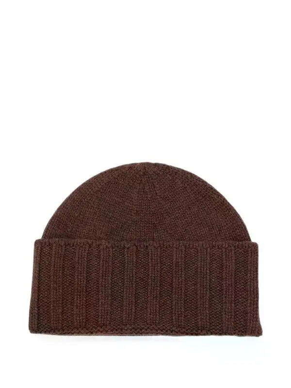 DRUMOHR Ribbed-knit Cashmere Beanie Hat - Brown