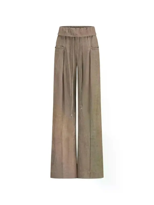 OUDE WAAG Washed Drawstring Trousers - Green