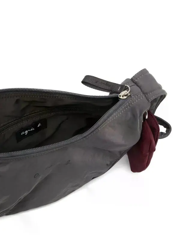 AGNES B. Jade Ruched Shoulder Bag - Grey